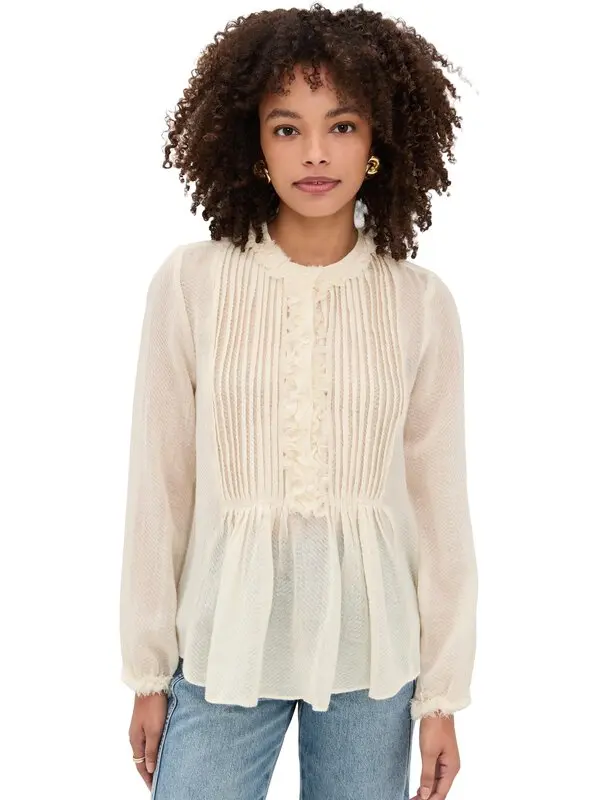 Ulla Johnson Adriel Long Sleeve Tunic Blouse - Cowrie