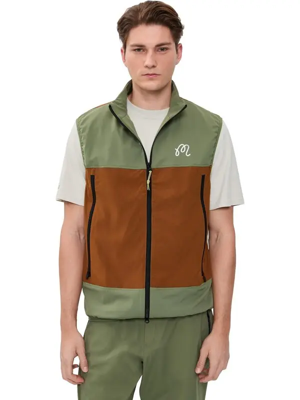 MALBON Foraging Fairways Albatross Vest - Olivine/pecan