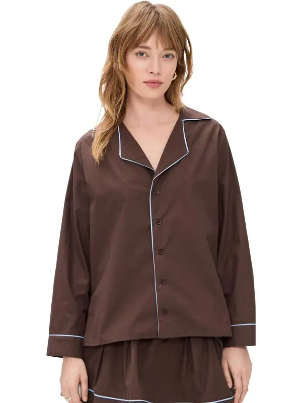 LE BOP Madeleine Top - Chocolate/light Blue