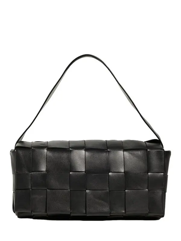 ST. AGNI Woven Envelope Mini Tote - Black