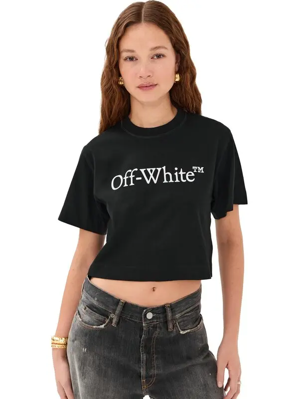 Off-White Big Logo Crop Tee - Black/white