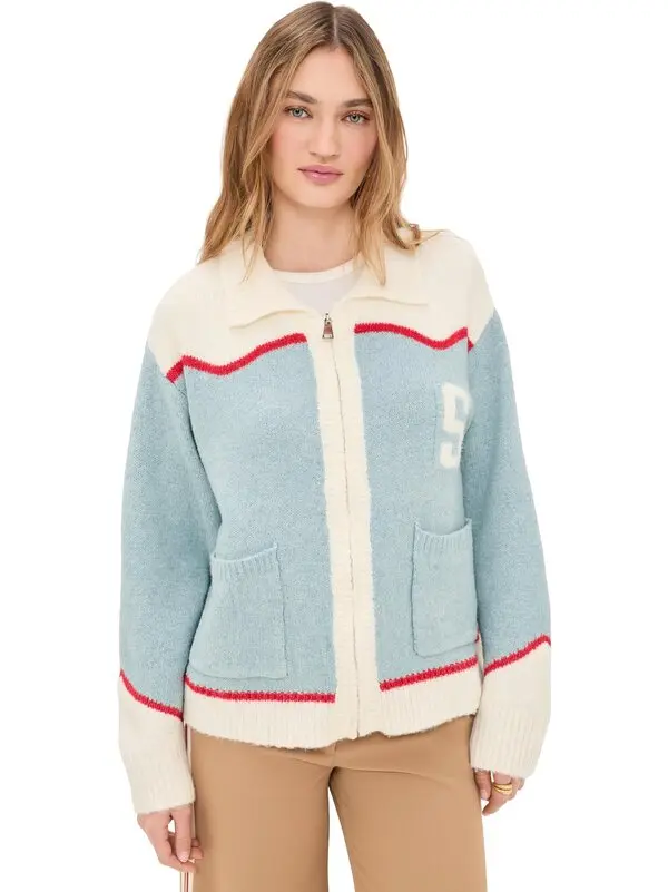 BAILEY ROSE Ski Graphic Cardigan - Sky Blue