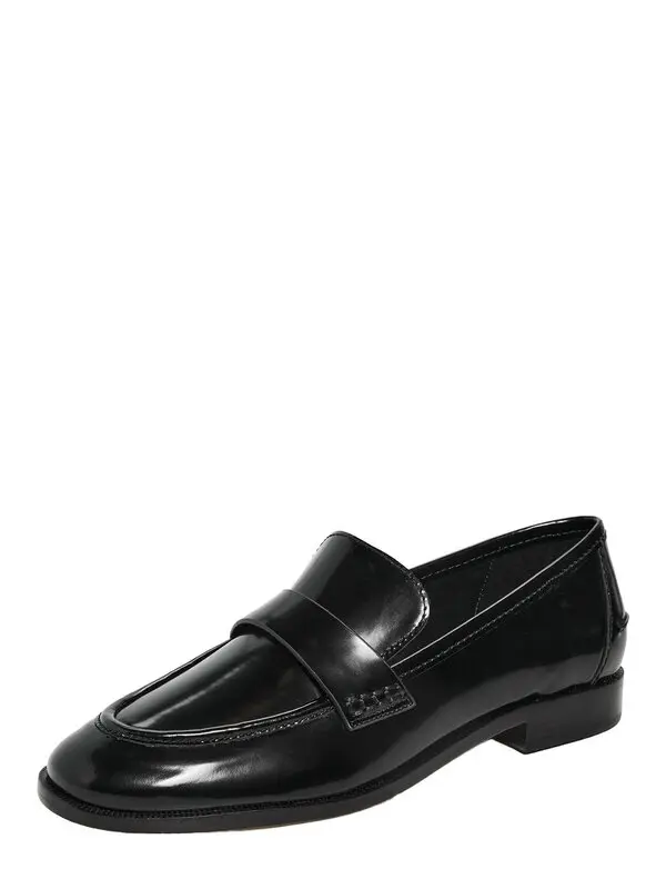 Larroude X Parke Leather Loafers - Glossy Box Black
