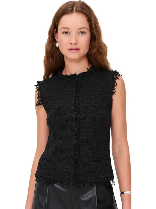 IRO PARIS Shanny Sleeveless Tweed Vest - Black