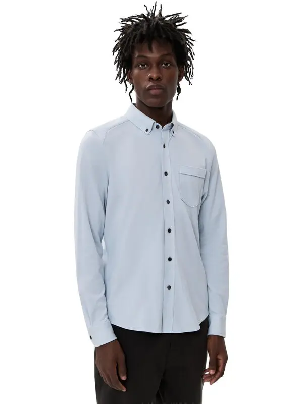 RHONE Effortless Oxford Button Down Shirt - Blue Pearl Heather