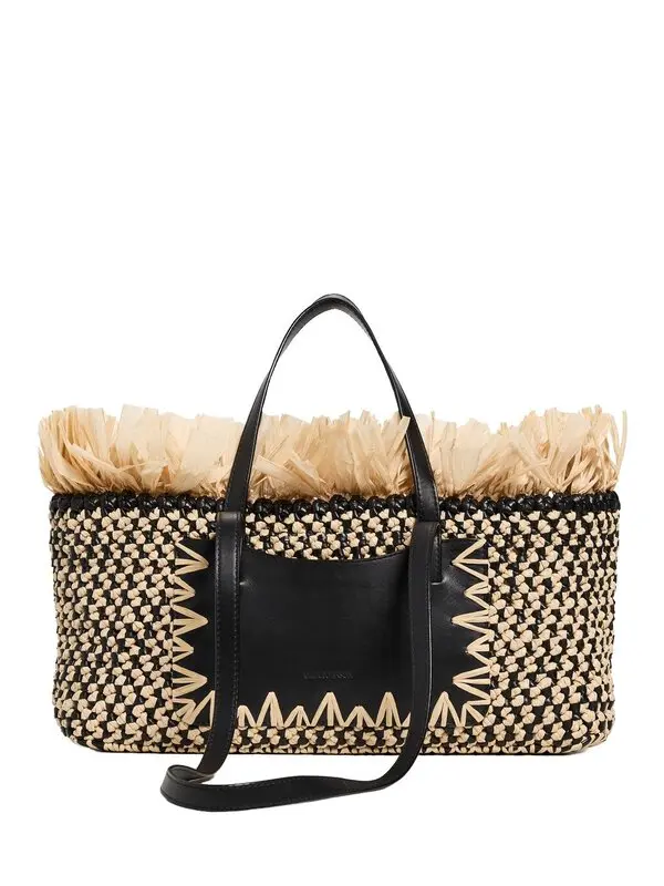 Ulla Johnson Lali Small East-west Tote - Noir Natural