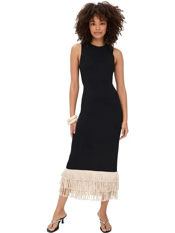 SIMONMILLER Albers Knit Midi Dress - Black/macadamia