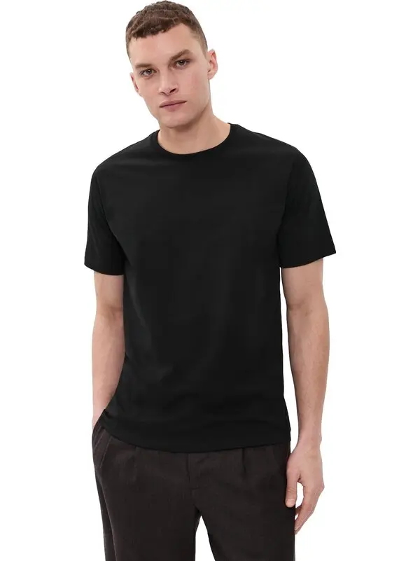 Theory Precise Rib Cotton Tee - Black
