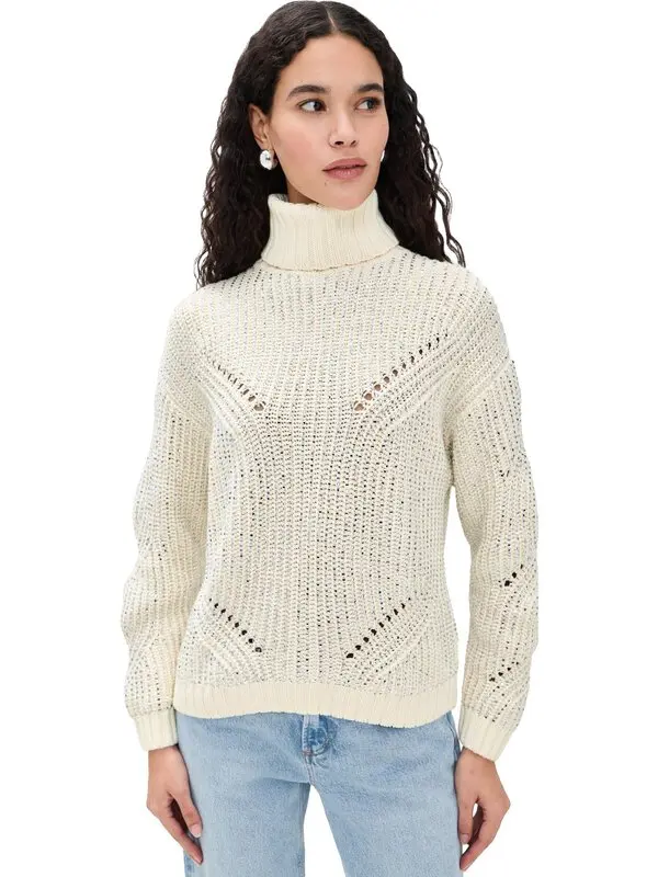 Retrofete Embellished Turtleneck Sweater - Ivory/silver