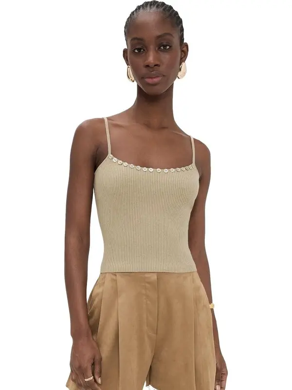 Staud Soleil Ribbed Tank - Fawn