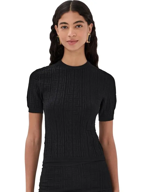 Balmain Monogram Knit Top - Noir