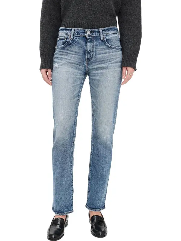 Moussy Vintage Mv Linden Slim Straight Jeans - Blue