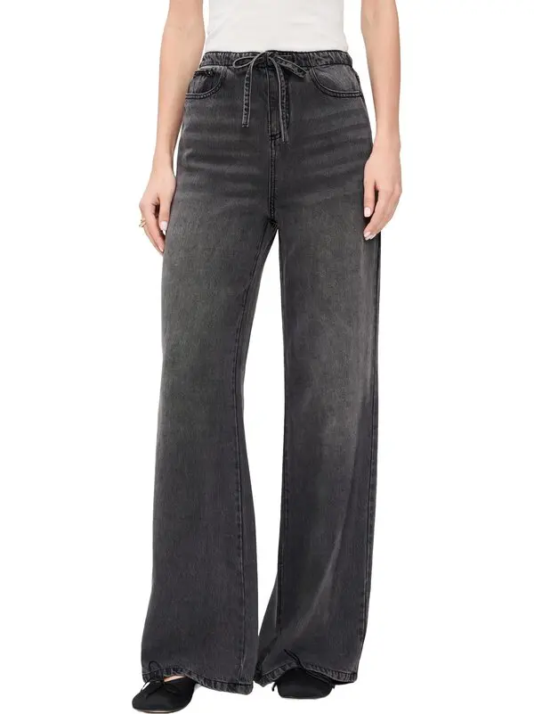 Splendid Lounge Denim Wide Leg Pants - Charcoal