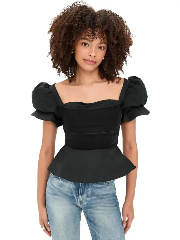 DAMARIS BAILEY Rose Blouse - Black Velvet