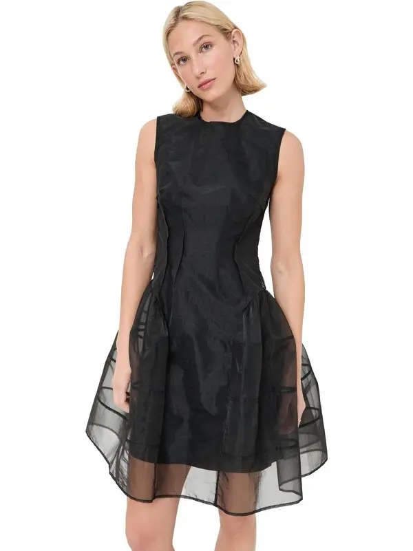 Cecilie Bahnsen Claudie Organza Mini Dress - Black