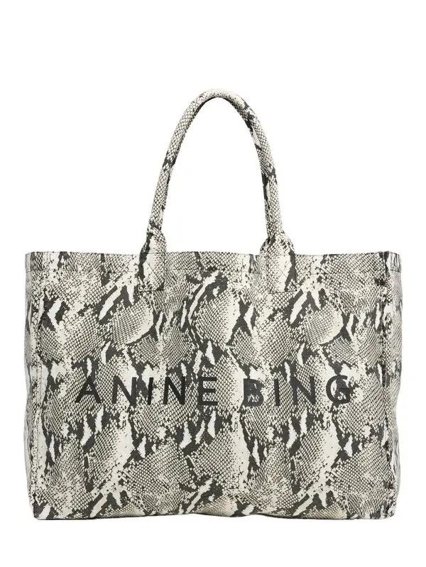 ANINE BING Leo Canvas Tote - Python