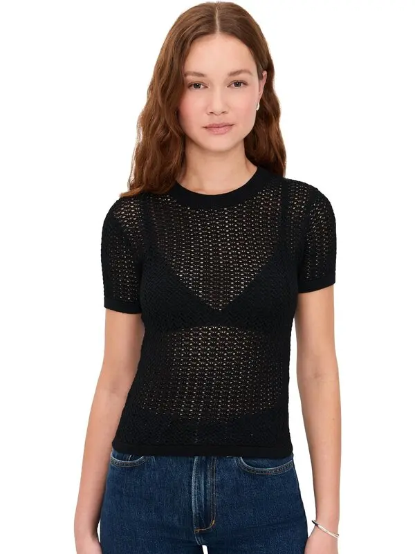 Joe's Jeans Crochet Baby Tee - Black