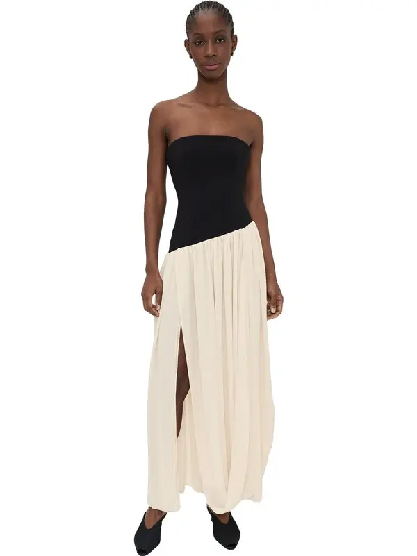Ronny Kobo Ballad Colorblock Maxi Dress - Black/ivory