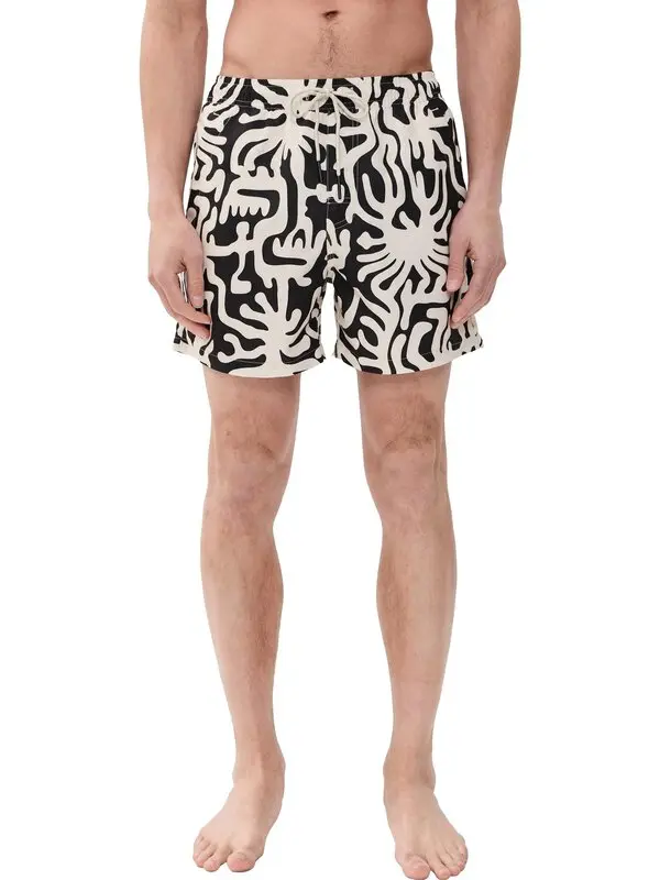 Oas Printed Swim Shorts - Black