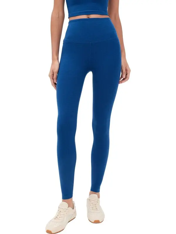 Beyond Yoga Spacedye Caught In The Midi High Waist Ankle Leggings - Marine Blue Heather