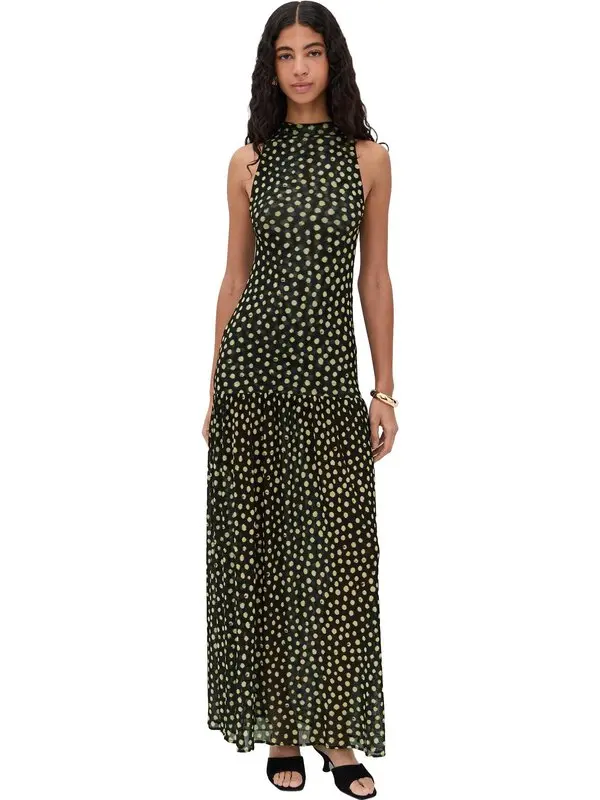 RESA Frida Polka Dot Maxi Dress - Celeste
