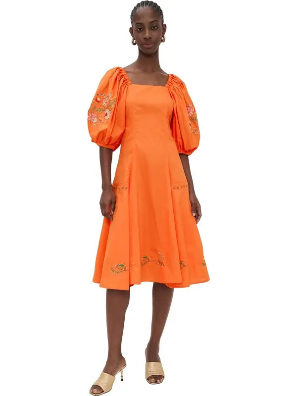 Fanm Mon Cacem Midi Dress - Orange