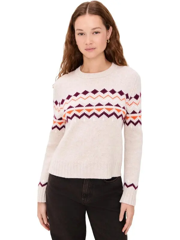 OGD ONE GREY DAY Johanna Geometric Pullover - Biscuit Combo