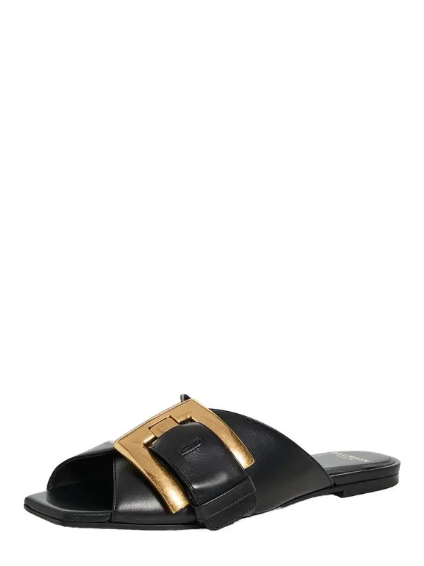 Balmain Anthem Flat Sandals - 0pa Black