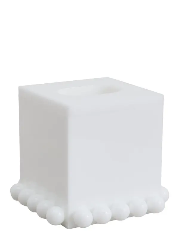 TIZO DESIGN Lucite Tissue Box With Lid - White