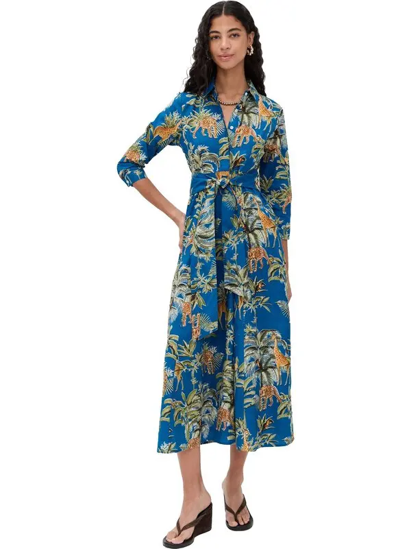 GUADALUPE DESIGN Luciana Jungle Maxi Dress - Blue
