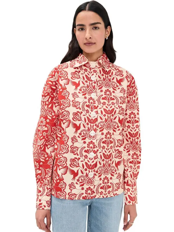 THE LULO PROJECT The Ceremony Shirt - Red Folk Paisley