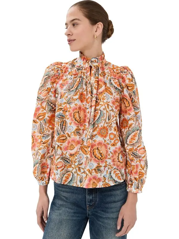 Alix Of Bohemia Annabel Topaz Flower Shirt - Off-white