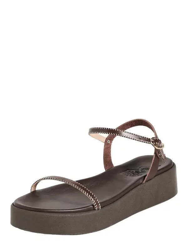 ANCIENT GREEK SANDALS Irida Stitch Platform Sandals - Brown/off White