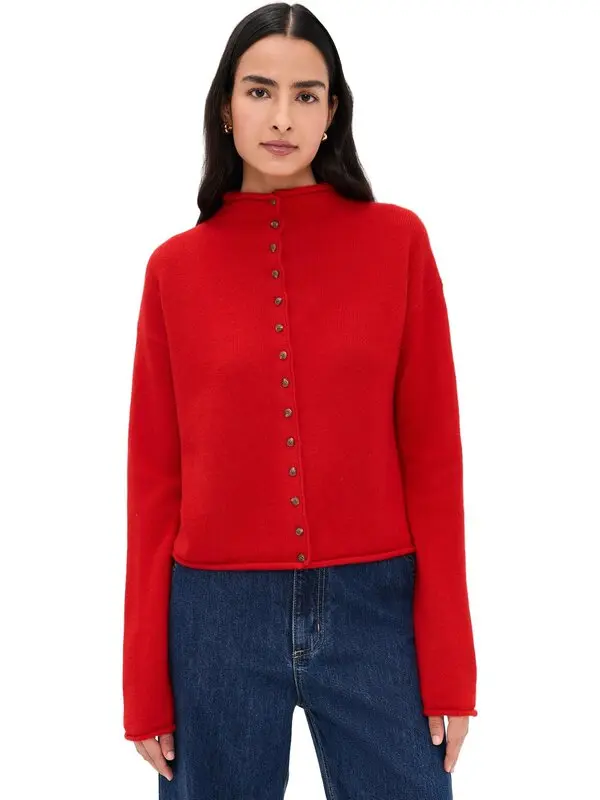 ALEX MILL Cashmere Taylor Cardigan - Scarlet