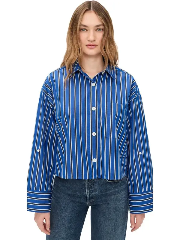 Madewell Poplin Straight-hem Shirt - Riviera Coast Stripe