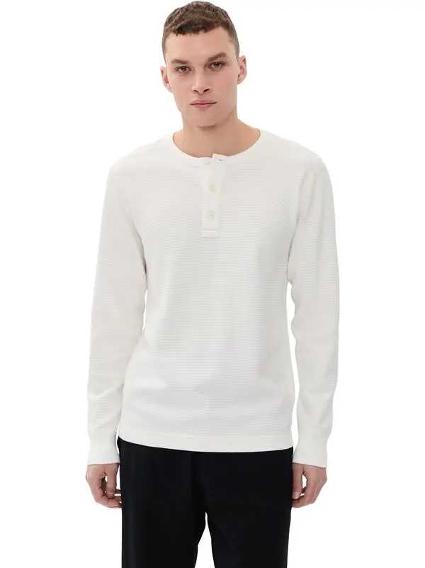 Reigning Champ Lightweight Waffle Henley - Championship White