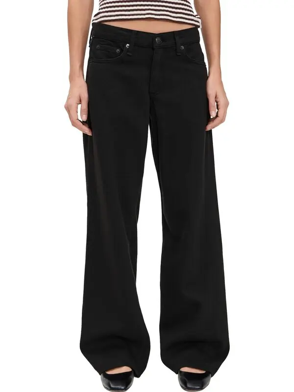 Rag & Bone Featherweight Saige Full Straight Jeans - Black