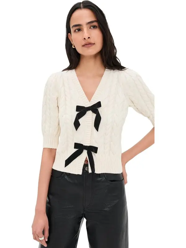 Rails Clarissa Cable Knit Cardigan - Ivory Cables