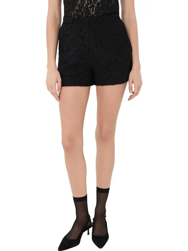 Veronica Beard Yadira Lace Shorts - Black