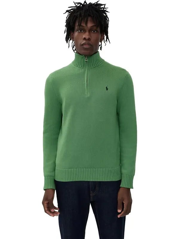 Polo Ralph Lauren Cotton Half Zip Sweater - Outback Green