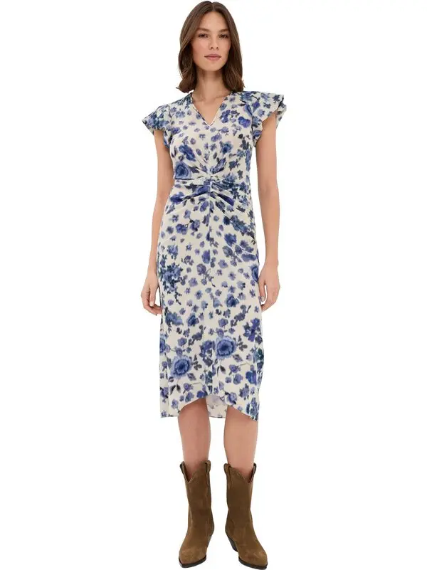 Isabel Marant Terenae Floral Midi Dress - Blue