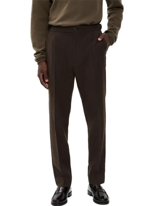 Madewell Officer Pants In Wool Blend - Chocolate