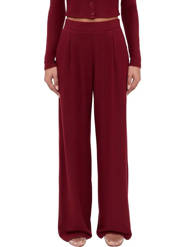 LESET Lauren Pleated Pocket Pants - Pinot