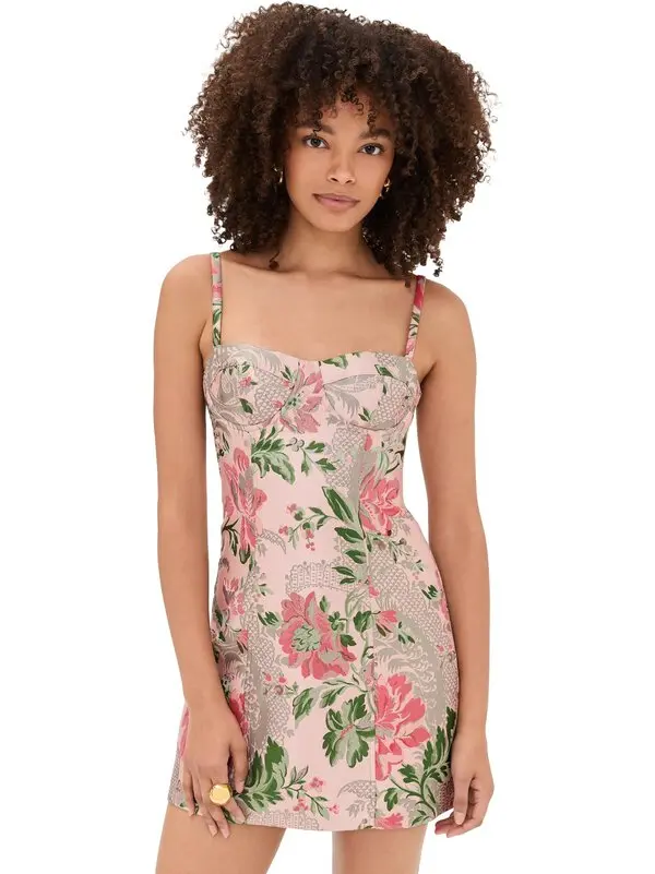 Cara Cara Claudine Mini Dress - Jacquard Pinkflower