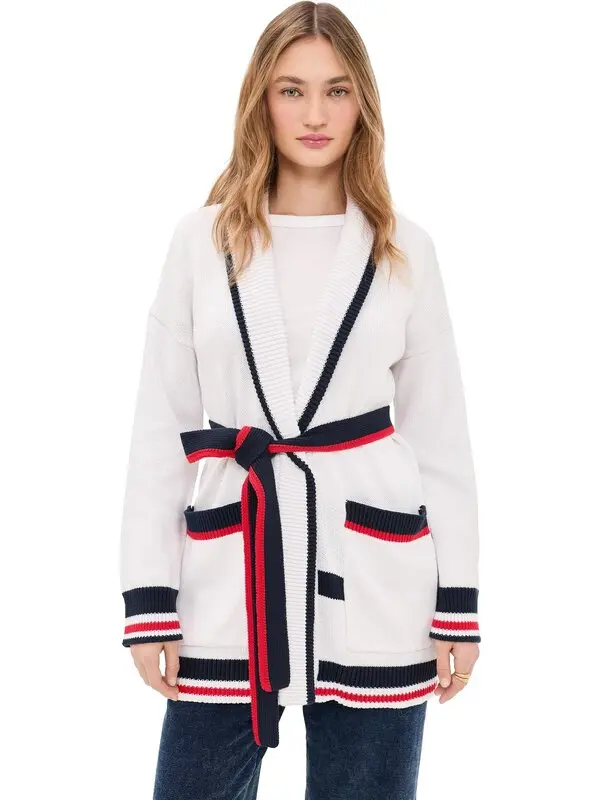 Splendid Set Sail Cardigan - White/navy/rogue