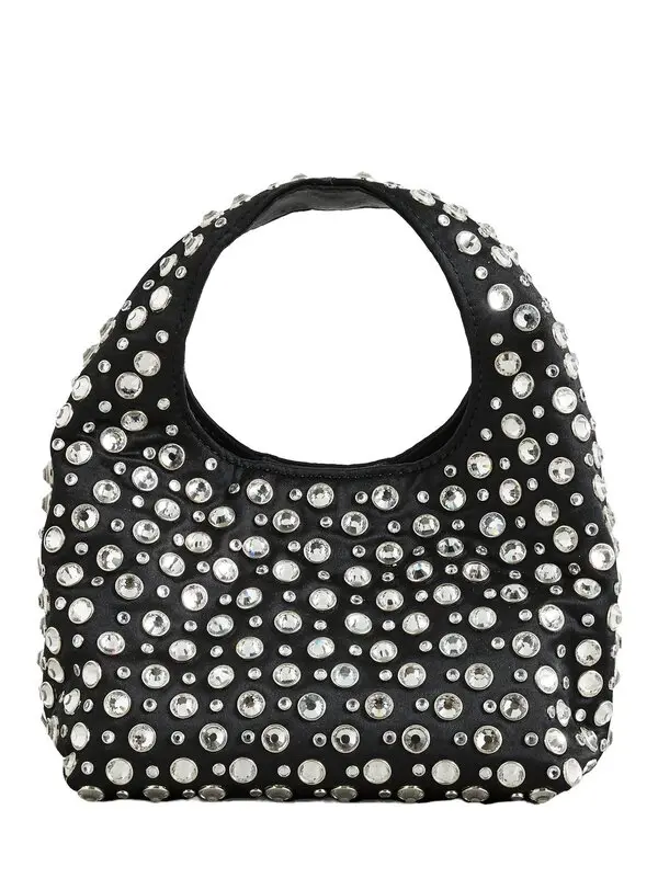 LOEFFLER RANDALL Kenzie Mini Bucket Clutch - Black/crystal