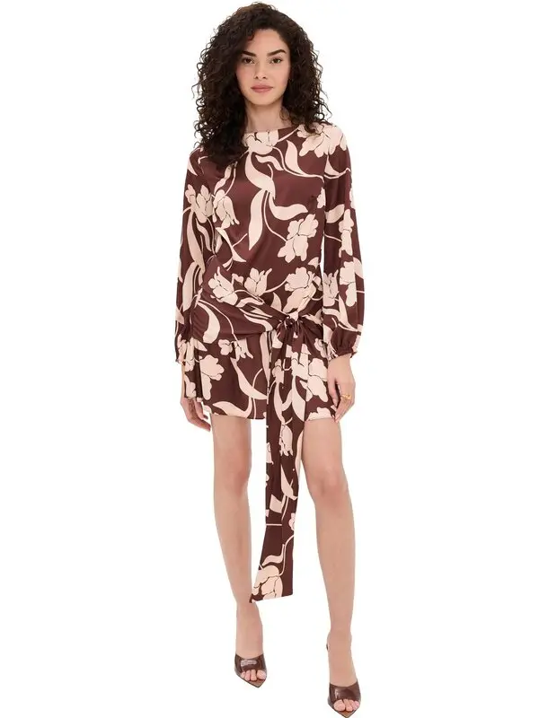 Misa Larissa Mini Dress - Chocolate Flora