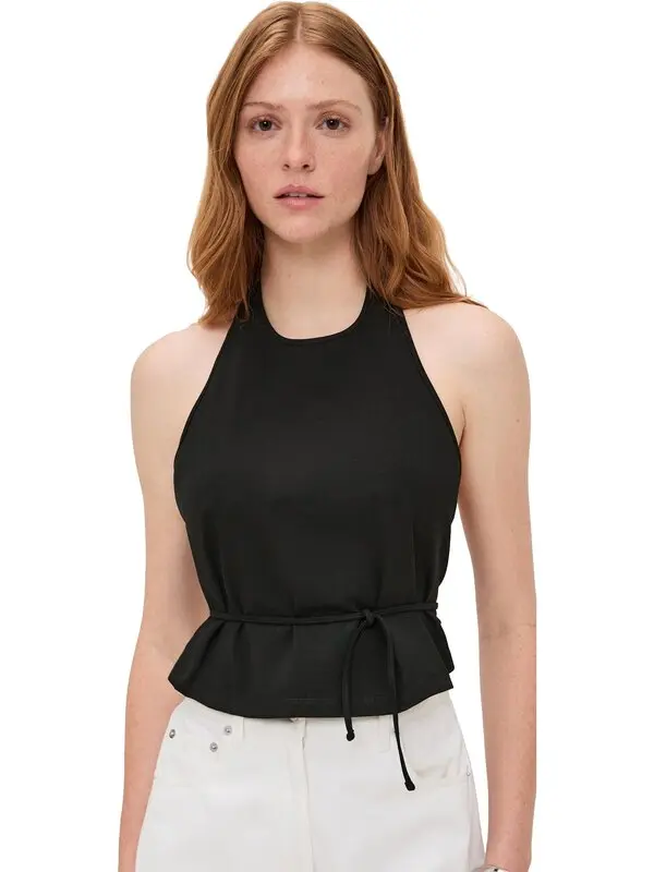 ST. AGNI Soft Jersey Halter Top - Jet Black