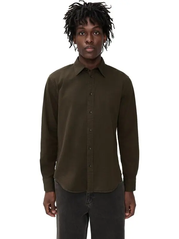 Rag & Bone Tomlin Stretch Dobby Shirt - Dbrwn