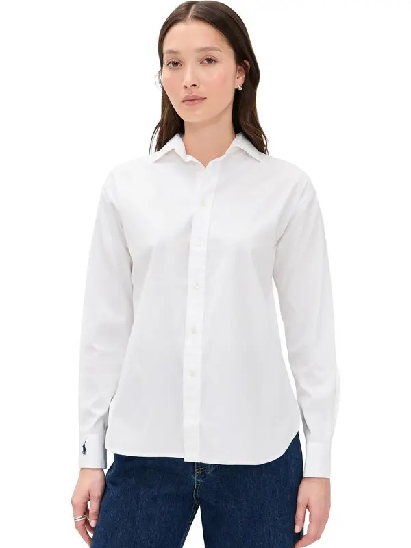 Polo Ralph Lauren Cotton Poplin Button Down Shirt - White